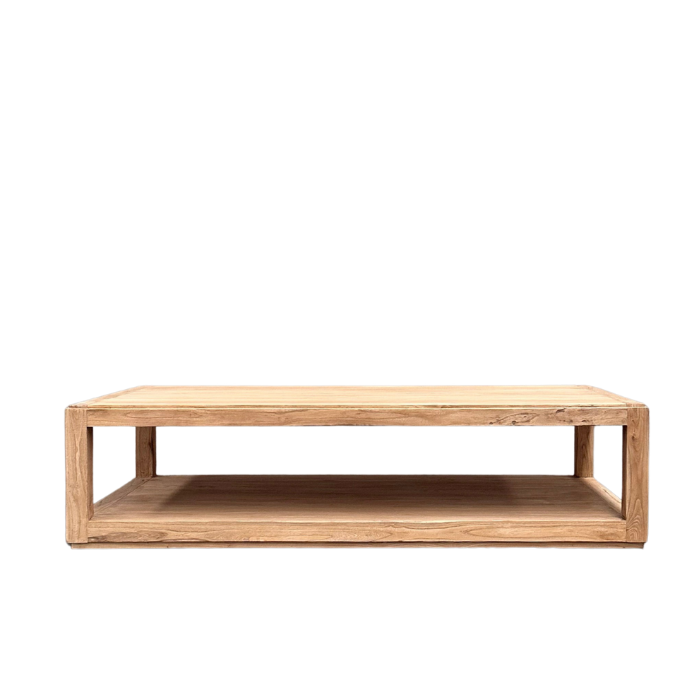 Open Rectangle Coffee Table 160cm – Natural Solid Elm Timber | B2B ...